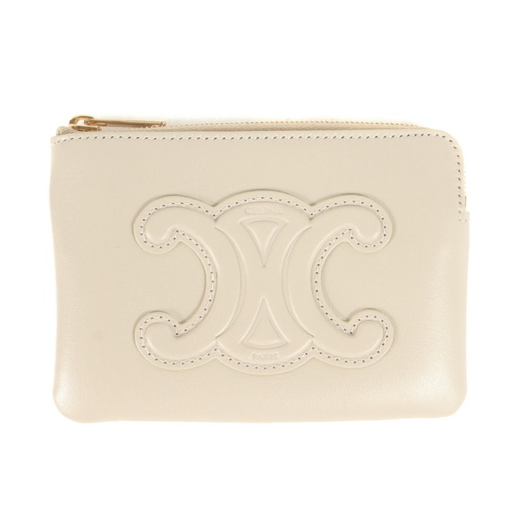 Celine | Accessories | Celine Triomphe Leather Coin Case Coin And Card ...
